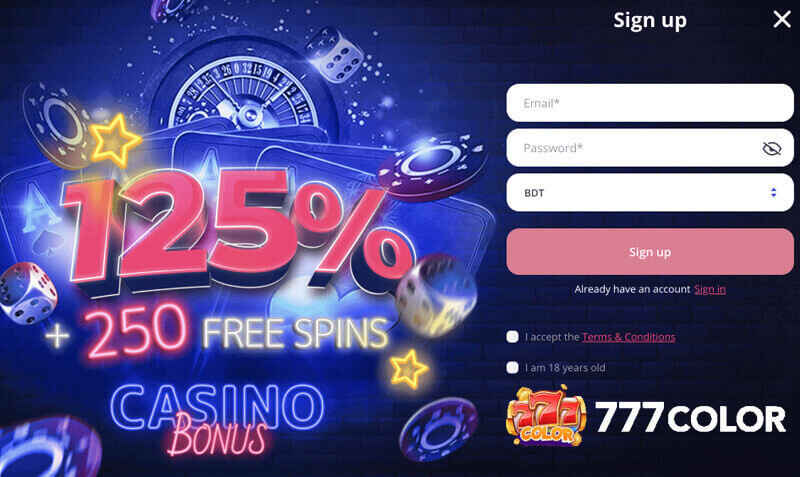 Login to 777Color - Easily explore the world of gambling